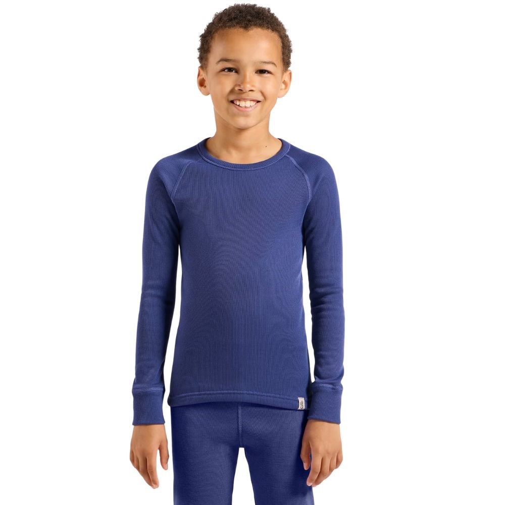 Odlo Active Kids Ski Thermal Crew Skipper Blue | Kids Ski Thermals ...