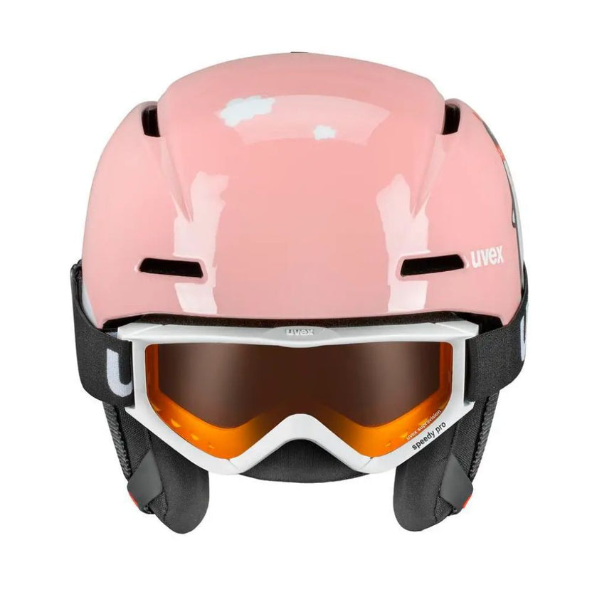 Uvex Viti Ski Helmet and Goggle Set - Pink Penguin | Kids Ski Helmet ...