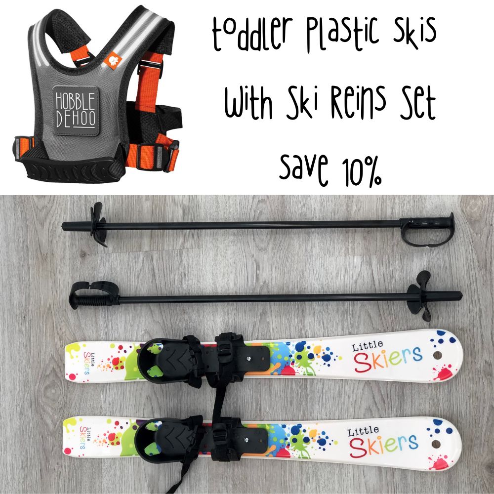 Toddler Skis & Ski Harness Set | Plastic Kids Skis | Ski Reins - Little ...